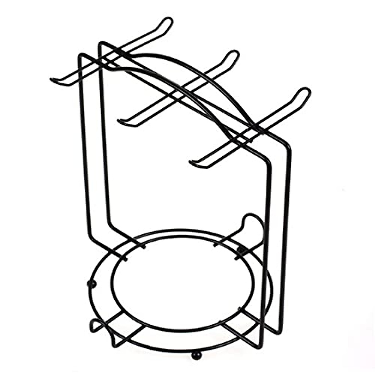 BUJIATANG 2 in 1 Tea Cup Holder Stand with Saucer Holder Stainless Steel Mug Tree Rack for 6 Mugs Metal Wire Coffee Cup Rack for Kitchen Black