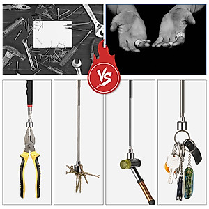 Patelai 4 Pieces Christmas Telescoping Magnet Pick Up Tool Set Extendable Claw Grabber Tool Bendable Spring Telescoping Inspection Mirror 2 Lb/ 20 Lb Magnetic Stick Gadget for Home Sink Drains