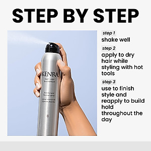Kenra Fast Dry Hairspray 8 | Flexible Hold Thermal Spray | Multifunctional Spray, Ideal For Both Styling & Finishing | Lightweight, Instant Control | All Hair Types | 8 oz