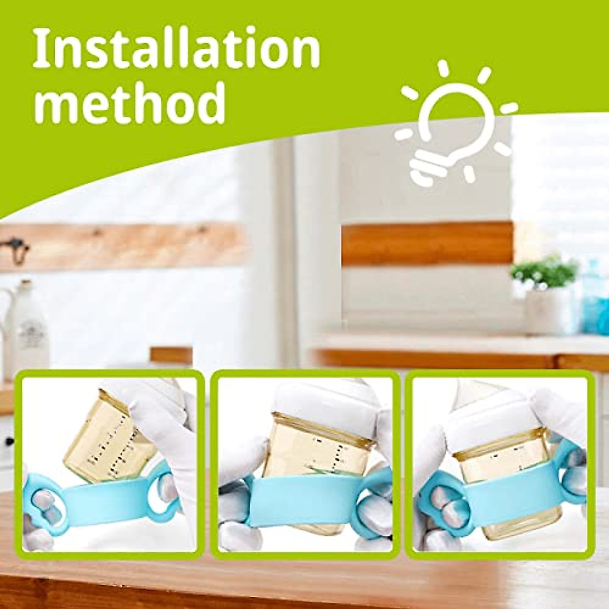 (3-Pack) Bottle Handles for Dr Brown Narrow Baby Bottles, 3 Styles 2 Sizes, Soft Silicone Bottle Holder for Baby Self-Feeding, Teach Baby to Drink Independently,Easy to Grip, BPA Free Soft Silicone