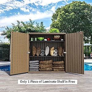 HOMSPARK Black Metal Laminate Shelving 60-Gallon Outdoor Storage Cabinet