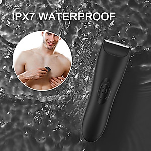 Electric Razor Groin Hair Trimmer for Men Portable Waterproof Body Hair Shaver Replaceable Ceramic Blade Ultimate Male Ergonomic Hair Clipper