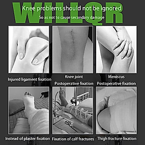 WILLQ Hinged Knee Brace ROM Adjustable Leg Stabilizer Post Op Recovery Immobilization Splint Medical Orthopedic Guard Protector Patella Injury Immobilizer Brace for Left Leg Right Leg