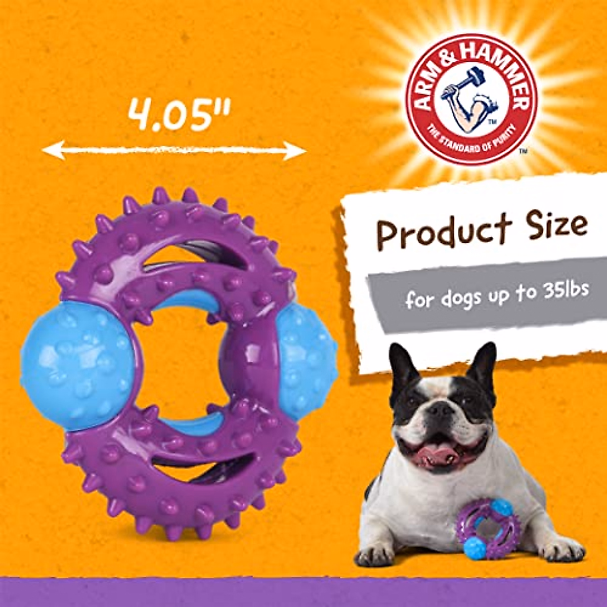 Arm & Hammer for Pets Nubbies Orion Dog Dental Toy| Best Dog Chew Toy for Moderate Chewers | Dog Dental Toy Helps Reduce Plaque & Tartar Without Brushing (Pack of 1)