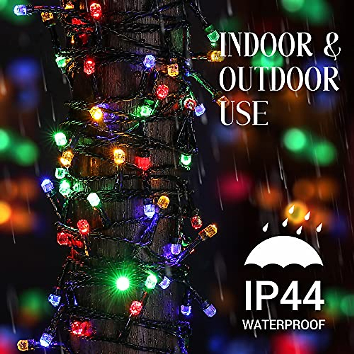 Quntis Christmas Tree Lights Multicolor, 328FT 1000 LED Diamond Cluster Christmas Lights 8 Modes Waterproof Outdoor String Lights with Timer & Memory for Yard Holiday Party Garden Patio Wedding Decor