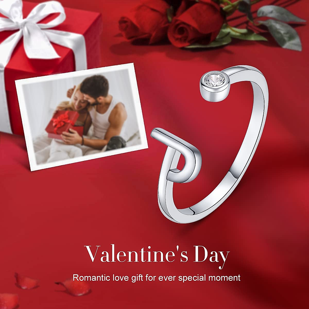 PEARLOVE Initial Rings 925 Sterling Silver Rings for Women A-Z Stackable Alphabet Rings for Wife Daughters Jewelry Gifts