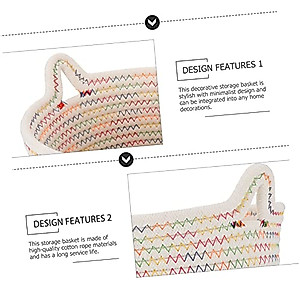 TOYANDONA 2 Pcs Storage Box Woven Rope Basket Cube Changing Table Toy Storage Organizer Small Cotton Baskets Woven Baskets Decorative Basket Children's Bags Baby Stackable Cotton Rope