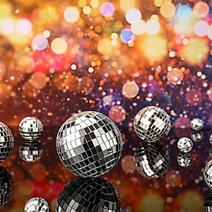 11 Pcs Disco Balls Cake Toppers Birthday Party Decorations Small Disco Ball Table Centerpiece Decor for 70s Themed Dance Party Supplies (Silver)