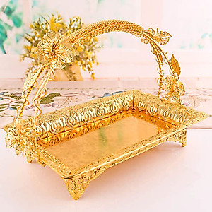 ARTIBETTER Metal Fruit Basket Classical Birthday Cake Alloy