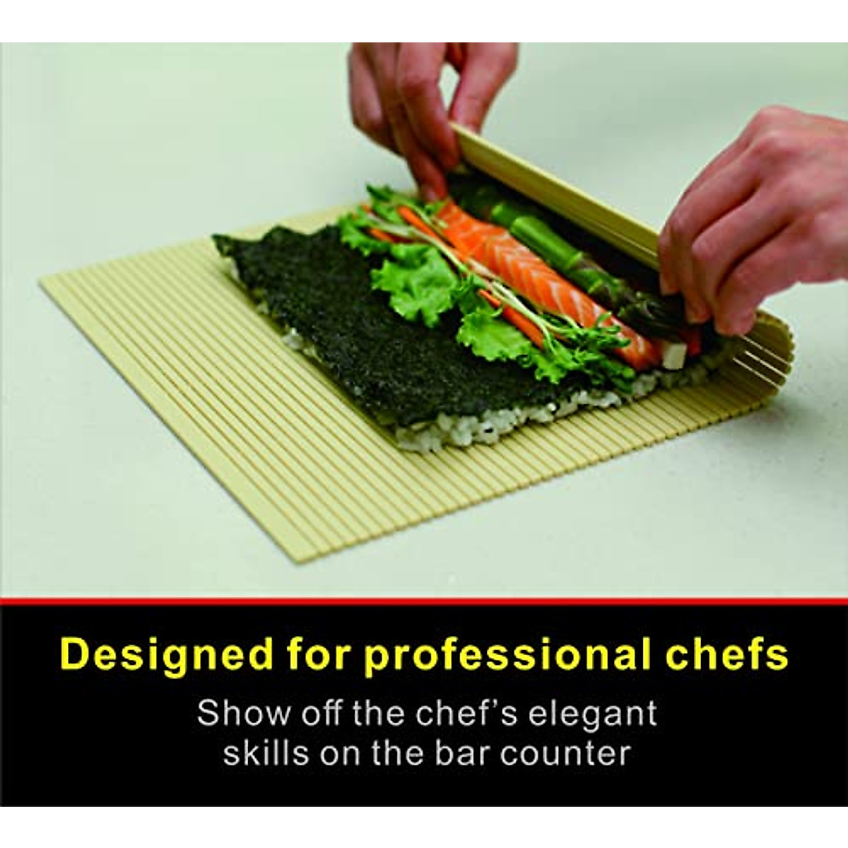 Professional Non-stick Sushi Mat Plastic Sushi Rolling Mat Sushi Mat Roller Makisu Sushi roller 10.5 in x 9.8 in