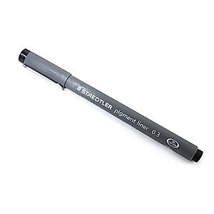 STAEDTLER PIGMENT LINER 0.3mm BLACK INK [Pack of 2]