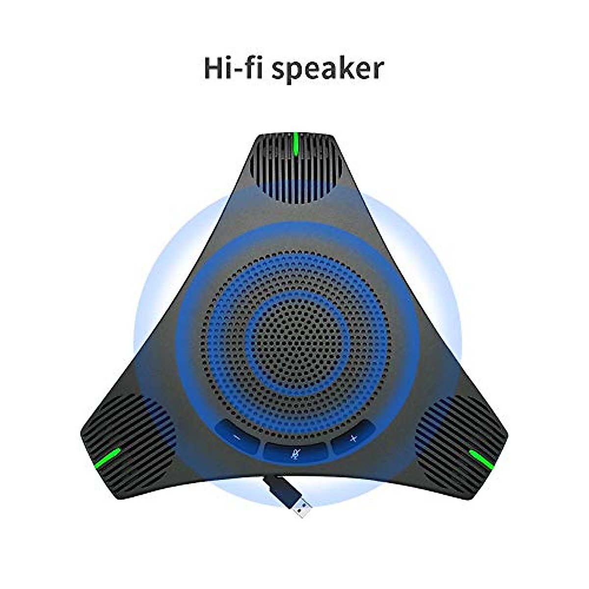 Conference Microphone Omnidirectional USB Speakerphone Microphone for 8-10 People Business Conference,360° Omnidirectional Microphone Intelligent DSP Noise Reduction for Video Meeting (Gray)