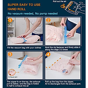 BNBS 12 Pack Vacuum Storage Bags, Premium Space Saver Sealer Compression Bags for Comforters and Blankets, Vacuum Sealer Bags for Clothes Storage