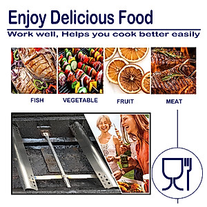 Heat Plate Shield 17" Burner Cover Grill Replacement Parts for Charbroil Performance 4 Burner 463335517, 463347418, 463377319, G470-5200-W1, G321-4C00-W1, G470-0004-W1 Grill Parts, Set of 4 Heat Tent