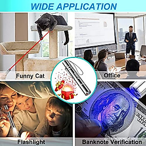 Cat Toys,Laser Pointer Cat Toy,Cat Pointer Toy,Long Range 7 Modes Lazer Projection Playpen for Kitten Outdoor Pet Chaser Tease Stick Training Exercise,USB RechargeSmall Laser Presentation Clicker Pen