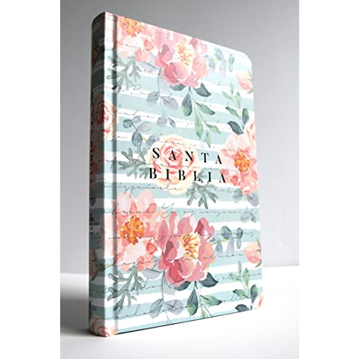 Biblia Reina Valera 1960 letra grande, tamaño manual, tapa dura rosas rosadas / Spanish Bible RVR 1960 Handy Size Large Print HC pink roses