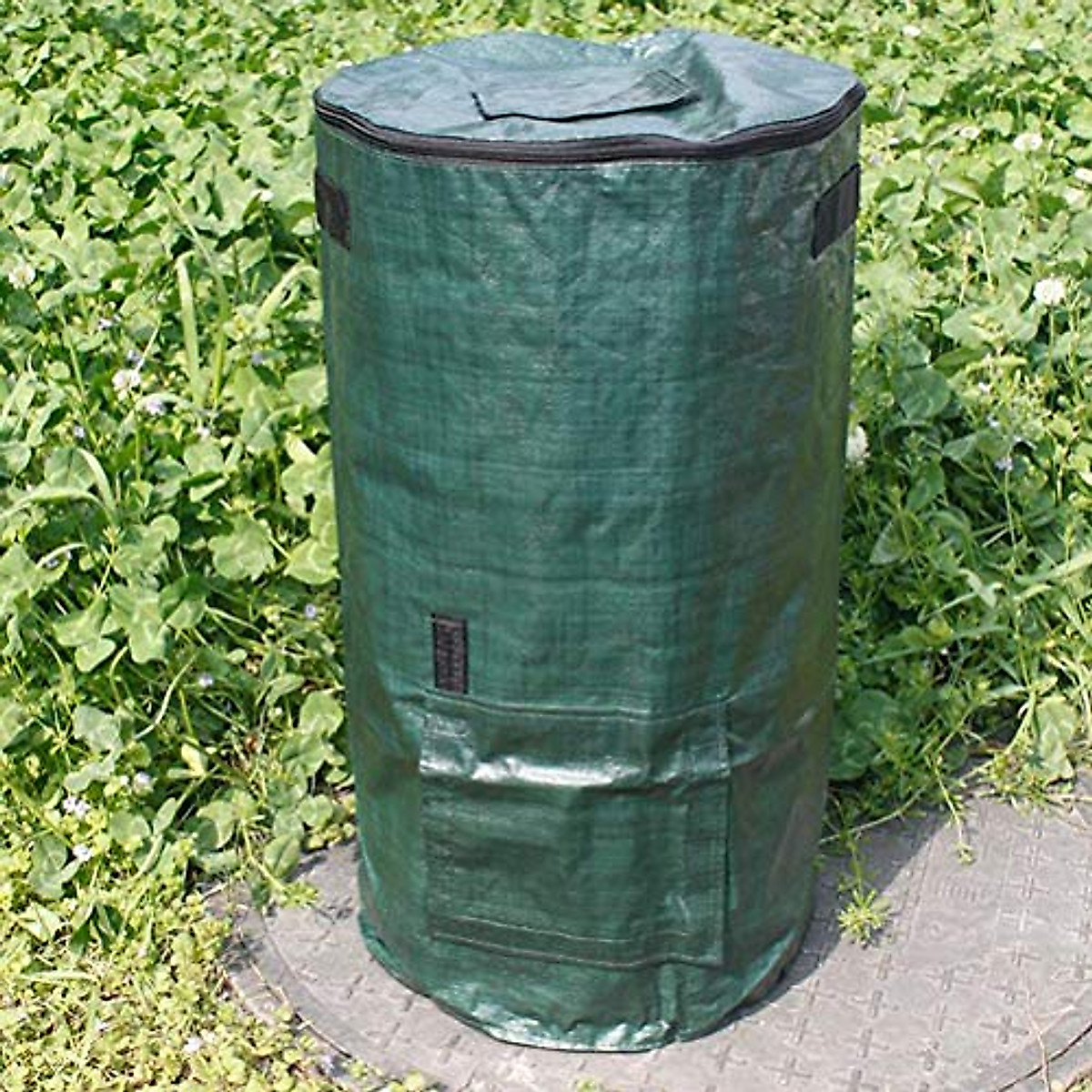 Compost Bin Bag, Composter PE Trash Can for Garden and Yard Reusable Garden Yard Waste Bag Fast Creation of Fertile Soil Large Capacity Organic Compost Bin (272)