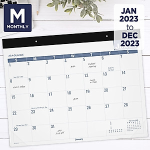AT-A-GLANCE 2023 Monthly Desk Calendar, Desk Pad, 21-3/4" x 17", Standard, Easy to Read (SKLP2432)