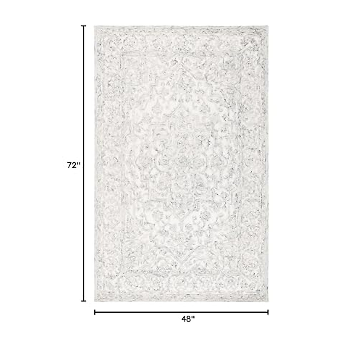 SAFAVIEH Trace Collection Accent Rug - 4' x 6', Ivory & Charcoal, Handmade Wool, Ideal for High Traffic Areas in Entryway, Living Room, Bedroom (TRC302H)