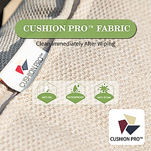 PHI VILLA Oversized 3-Seater Patio Couch Outdoor Wicker Patio Furniture Sofa Set for 3 People Conversation Rattan Sofa Set Outdoor Garden