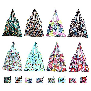 Grocery Bags Reusable Foldable 8 Pack Shopping Bags Large Capacity Cloth Tote Bags Durable and Machine Washable