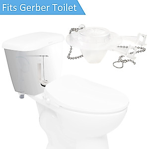 Hibbent Toilet Flapper Replacement Compatible with Gerber 99-647 2 Pack, 2 InchToilet Flapper with Stainless Chain and Hook - Easy to Install