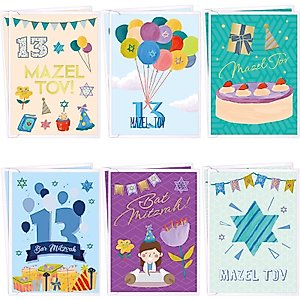 Fancy Land Bat Mitzvah Cards and Bar Mitzvah Cards Mazel Tov Jewish Celebration Cards Boys Girls
