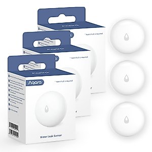 Aqara Water Leak Sensor Kit - 3 Pack, Requires AQARA HUB, Wireless Water Leak Detector, Wireless Mini Flood Detector for Alarm System and Smart Home Automation, for Kitchen Bathroom, Works with IFTTT