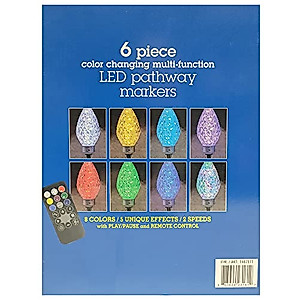 SYLVANIA USED-6 Piece Color Changing Multi-function LED Pathway Markers 10FT Lighted Length