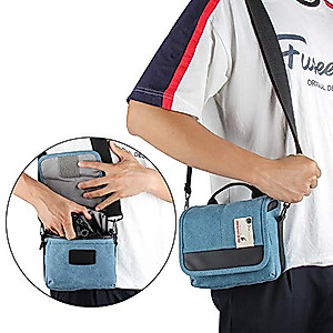 Besnfoto Camera Bag Small for Women Men, Mirrorless Camera bag Cute Compact Waterproof Canvas Messenger Bag for DSLR SLR Camera Case