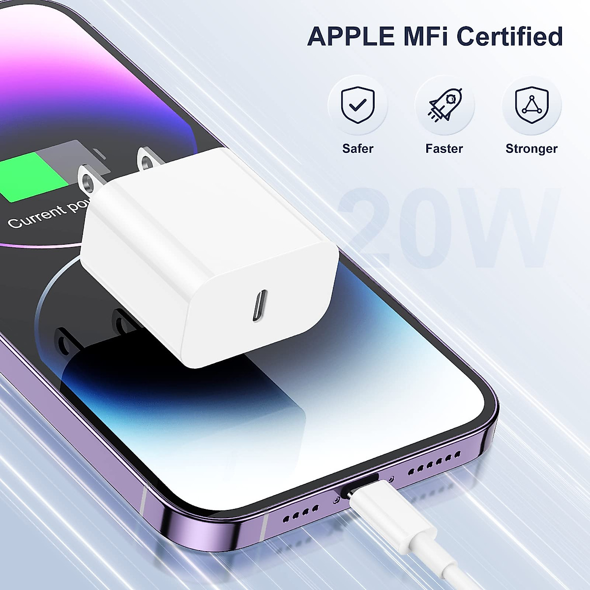 Phone Chargers for Apple iPhone 15 14 13 12 Fast Charger,USB C iPhone Charger Fast Charging Block Box Power Brick,3 Pack 20w Plug for iPhone 14 Pro Max Plus/13/12, iPad Pro,Samsung Galaxy S22 S21 S20