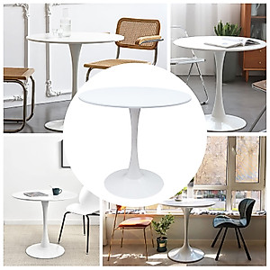 LIYUANJUN 31.5" Round Dining Table, Pedestal Table Mid Century Coffee Table End Side Table for Office Bar Hotel Living Room Sturdy Pedestal 165 Pounds Load-Bearing Capacity