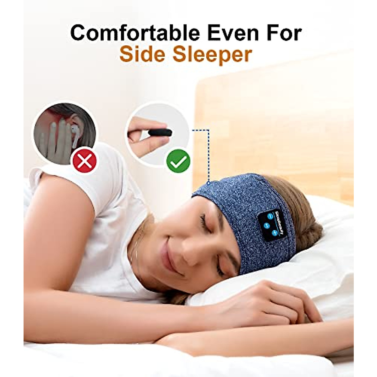 Sleep Mask with Bluetooth Headphones, Joseche Sleep Headphones Bluetooth Headband for Sleeping Sports Sleep Mask for Side Sleeper,Gift Idea & Travel Essentials for Woman Man Wife Husband Dad Mom