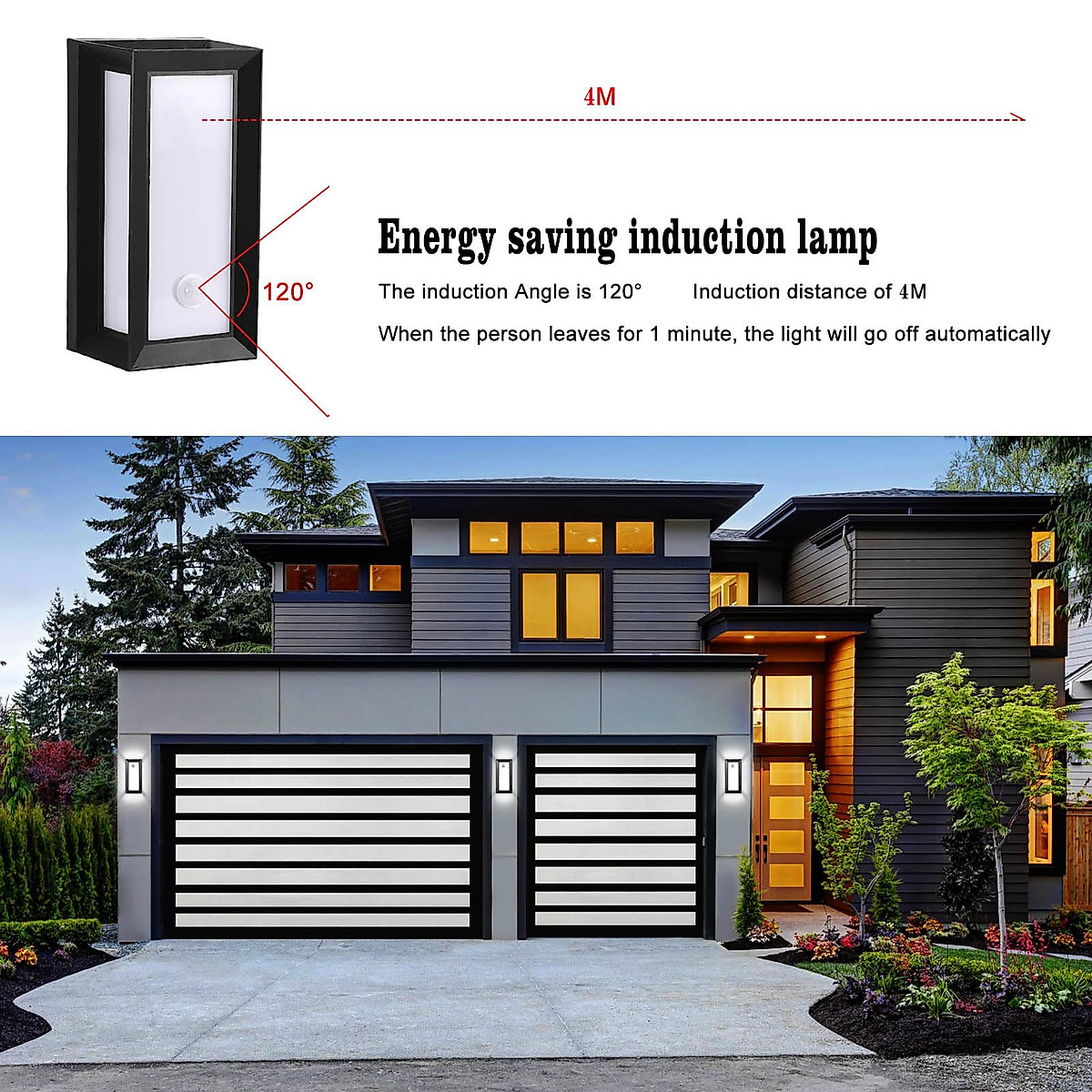 Phenas 18W Motion Sensor LED Wall Light Outdoor Dusk to Dawn Light Sensor LED Wall Sconce Light Waterproof LED Wall Lamp for Patio Porch Courtyard Garden Backyard Villa, Cold White