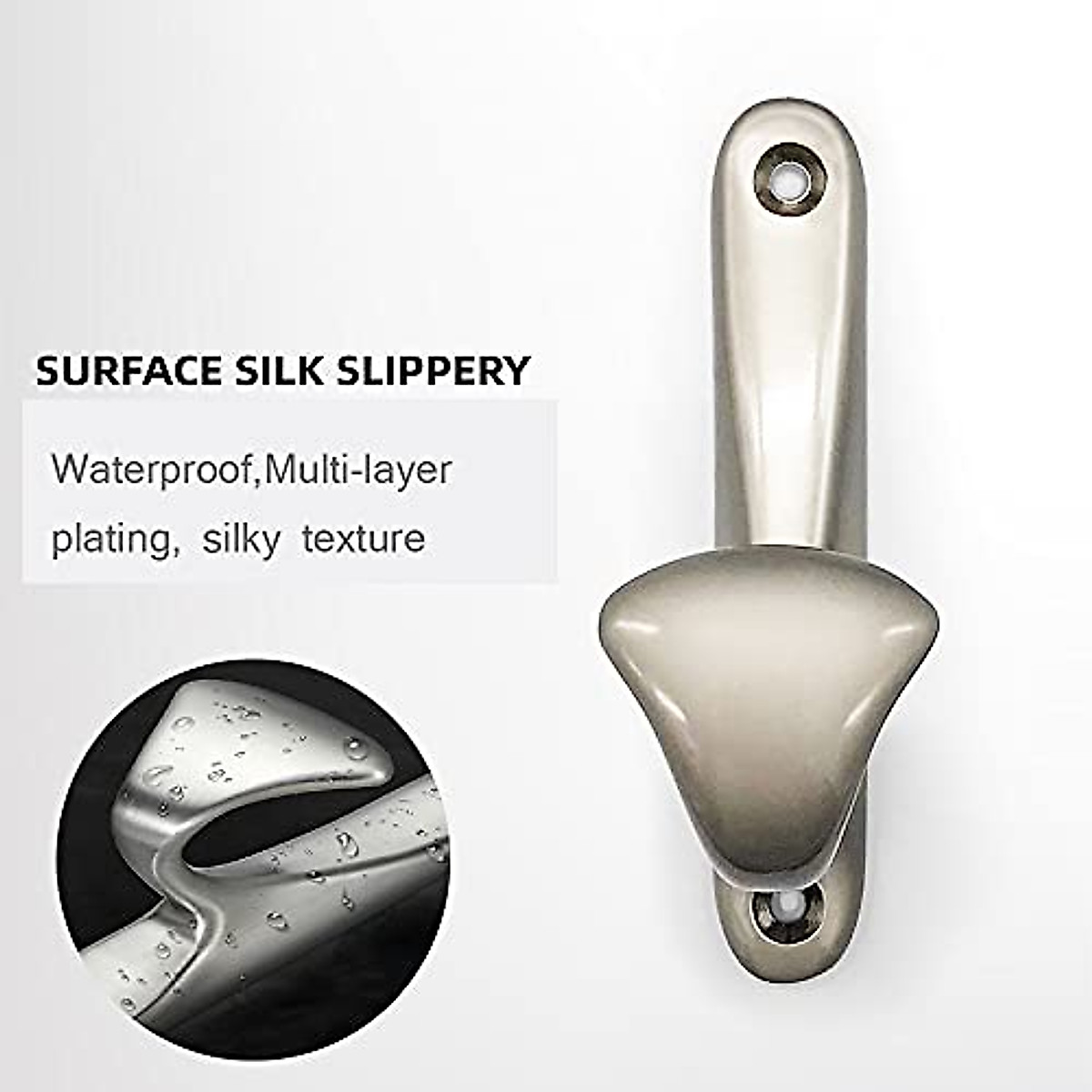 4 Pack Single Prong Wall Mounted Hat Towel Bag Hanger, Decorative Art Coat Hooks with Deep Curve, Solid Zinc Alloy Wall Hooks Holder for Keys, Umbrella, Matte Silver, Exxacttorch