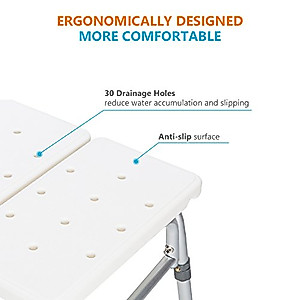 OasisSpace Tub Transfer Bench 500lb- Heavy Duty Bath & Shower Transfer Bench - Adjustable Handicap Shower Chair with Reversible Backrest - Non-Slip Bathroom Aid for Disabled, Seniors, Bariatric(500lb)