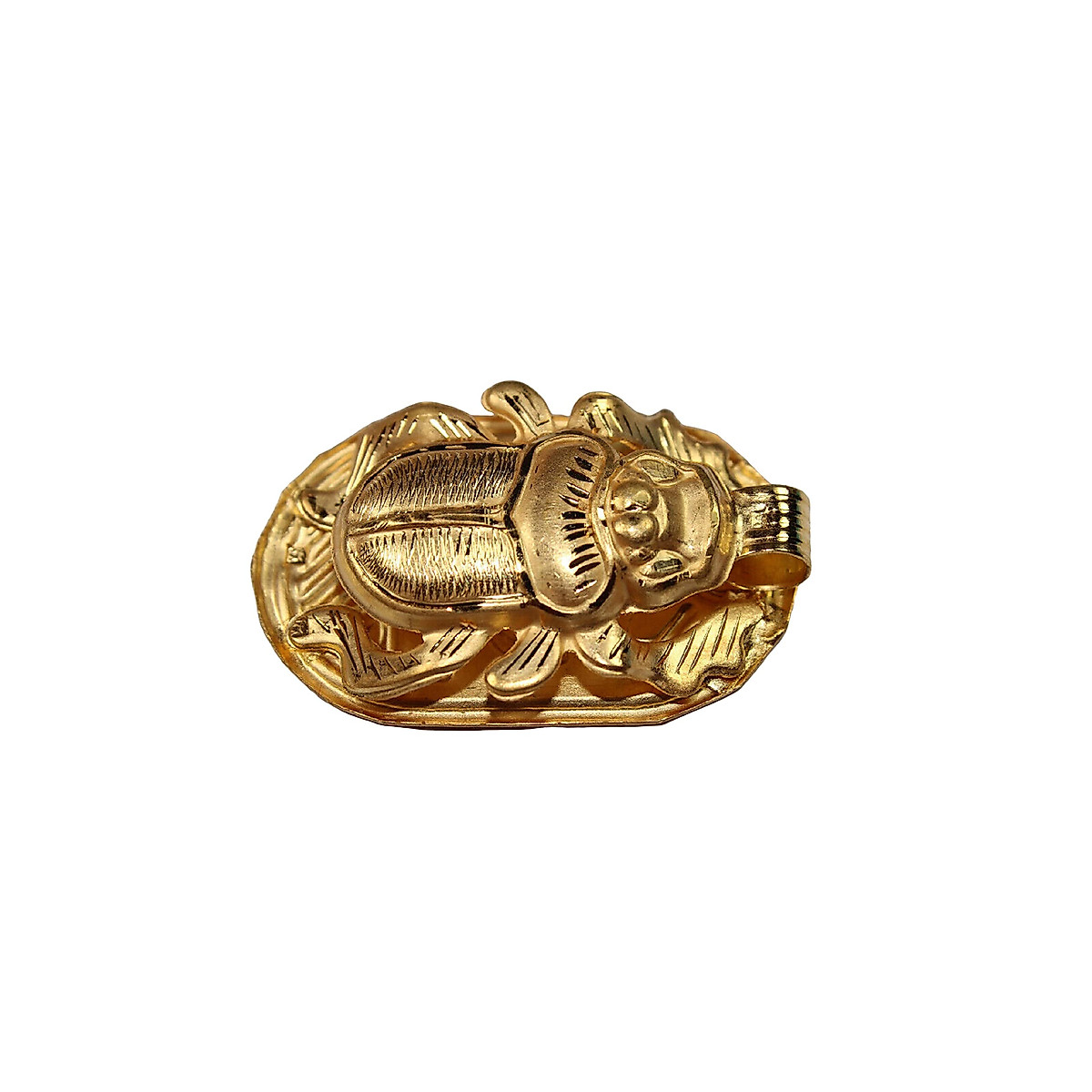 FAMA.store Egyptian jewelry pendant Scarab 18K yellow Gold DOUBLE SIDE Pharaonic 5.25 Gr handmade in egypt
