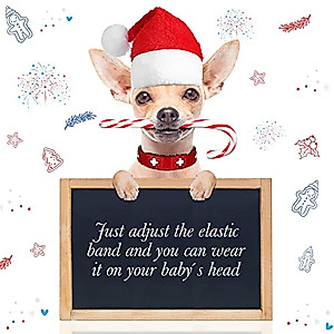 8 Pcs Pet Christmas Hats Dog Cat Christmas Santa Hats Holiday Pet Costumes Plush Santa Hat Pet Christmas Photo Props for Puppy Kitten Small Cats Dog