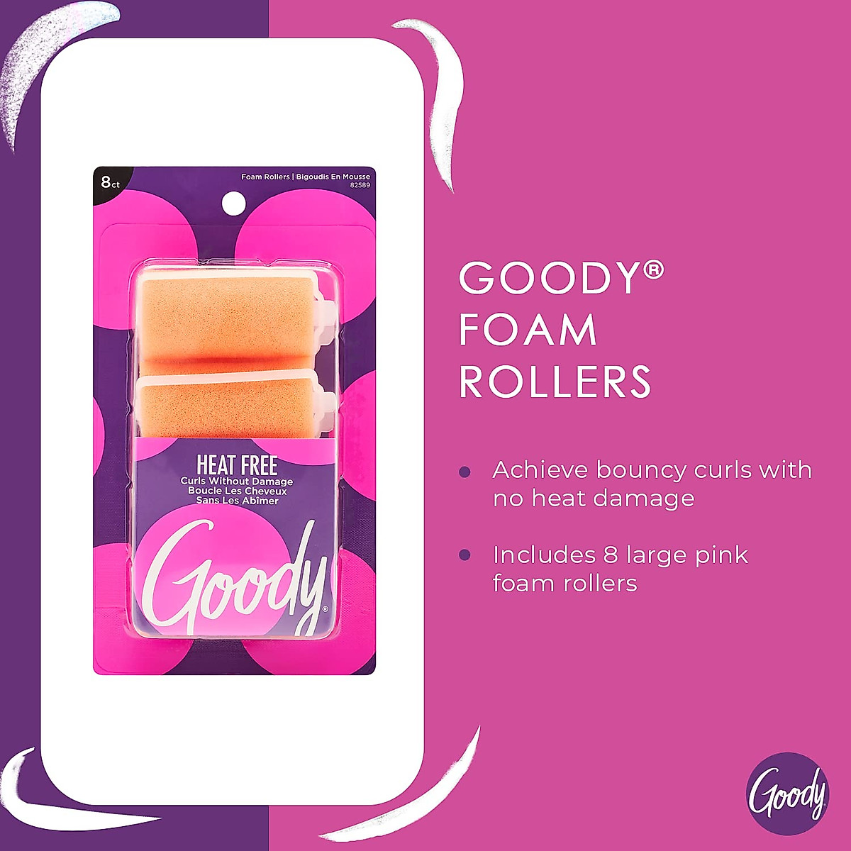 Goody Foam Rollers, X-Large, 8 Count (Pack of 1)