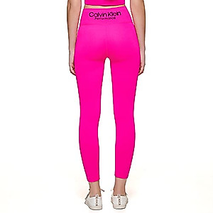 Calvin Klein Performance Women's Ribbed V-Neck Crop Top,Hot Magenta,Medium