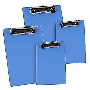 STOBOK 4pcs Folder Nursing Clip Board Small Clipboards Office Clipboard Restaurant Clipboard Menu Cover Board Writing Support Business Agent Writing Board Exam Paper Clips Letter Blue A4