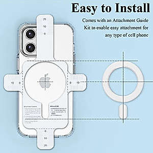 LDSXAY Universal MagSafe Ring, 2 PCS Magnet Sticker Magnetic Adapter Ring Compatible with Magsafe Accessories & Wireless Charging for iPhone 14/13/12/11 Pro Max Mini, Galaxy S22/S21 (White Pink)