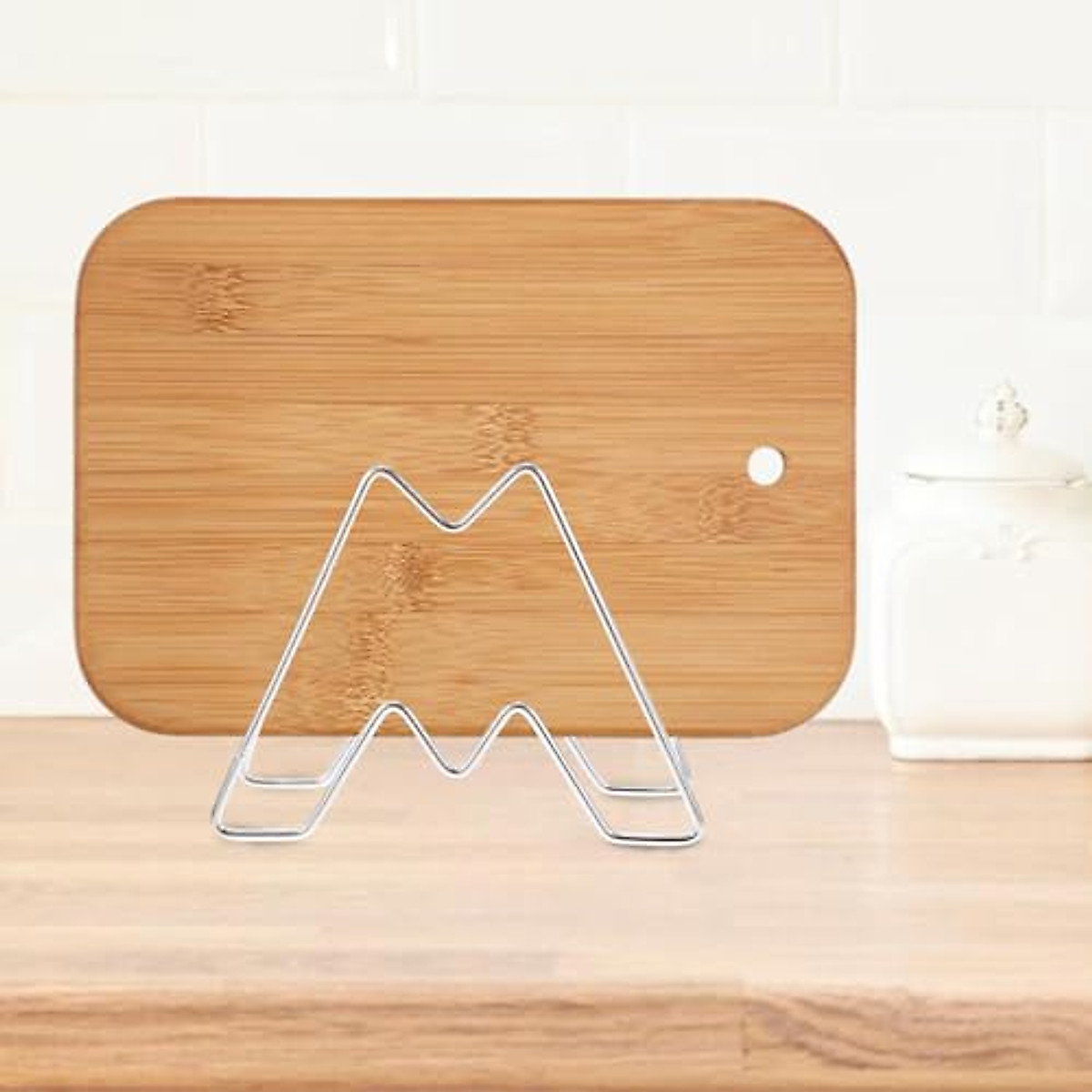 Yardwe 1 Set Cutting Boards Pot Holders Cabinets Pot Rack Cutting Board Holder Stand Corner Cabinet Organizer Cutting Board Holder for Cabinet Barbecue Stainless Steel Storage Rack