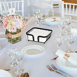 Napkin Holder, Napkin Holder for Table, Kitchen Napkin Holders for Paper Napkins, Napkin Dispenser, Table Black Napkins Holder, Modern Dining Table Decor Napkins Holders, Metal Paper Towel Holder