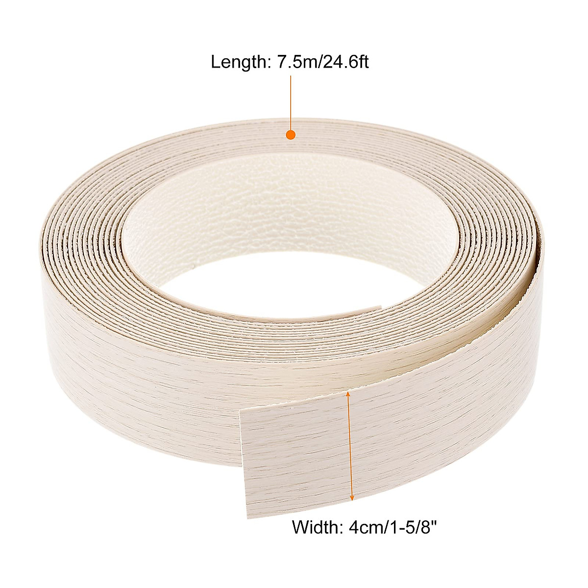 uxcell Edge Banding, 1-5/8 inch x 24.6ft Pre-Glued Wood Veneer Edging Iron-on Flexible Edge Banding for Cabinet Repair Furniture Restoration, Oak