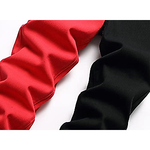 Boy's Regular Fit Patchwork Black&Red Street Style Fashion Casual Jeans Pants for Kids,L0115,8