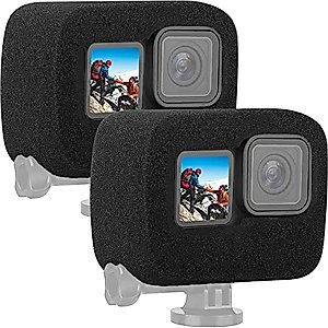 2Pack Windslayer Cover Compatible with Gopro Hero 10 Hero 9 Hero 11 Windscreen Wind Muff Foam Housing Frame Case for Noise Reduction,Sponge Video Muffler Windproof Case Accessories for Audio Recording