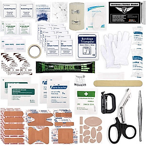 Everlit 180 Pieces Tactical First Aid Kit IFAK Molle EMT Pouch Outdoor Camping Emergency Kits for for Camping Boat Hunting Hiking Home Car Earthquake and Adventures