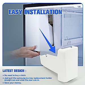 loosoo DA97-14474C Refrigerator Ice Container Bucket Tray Assembly DA97-14474A Compatible with Samsung Ice Maker Bin Parts RF25H/RF263/RF265/RF26J/RF28H/RF28J/RF28K/RF28M/RF28N/RF30H/RF30K/RF31F/RF32F