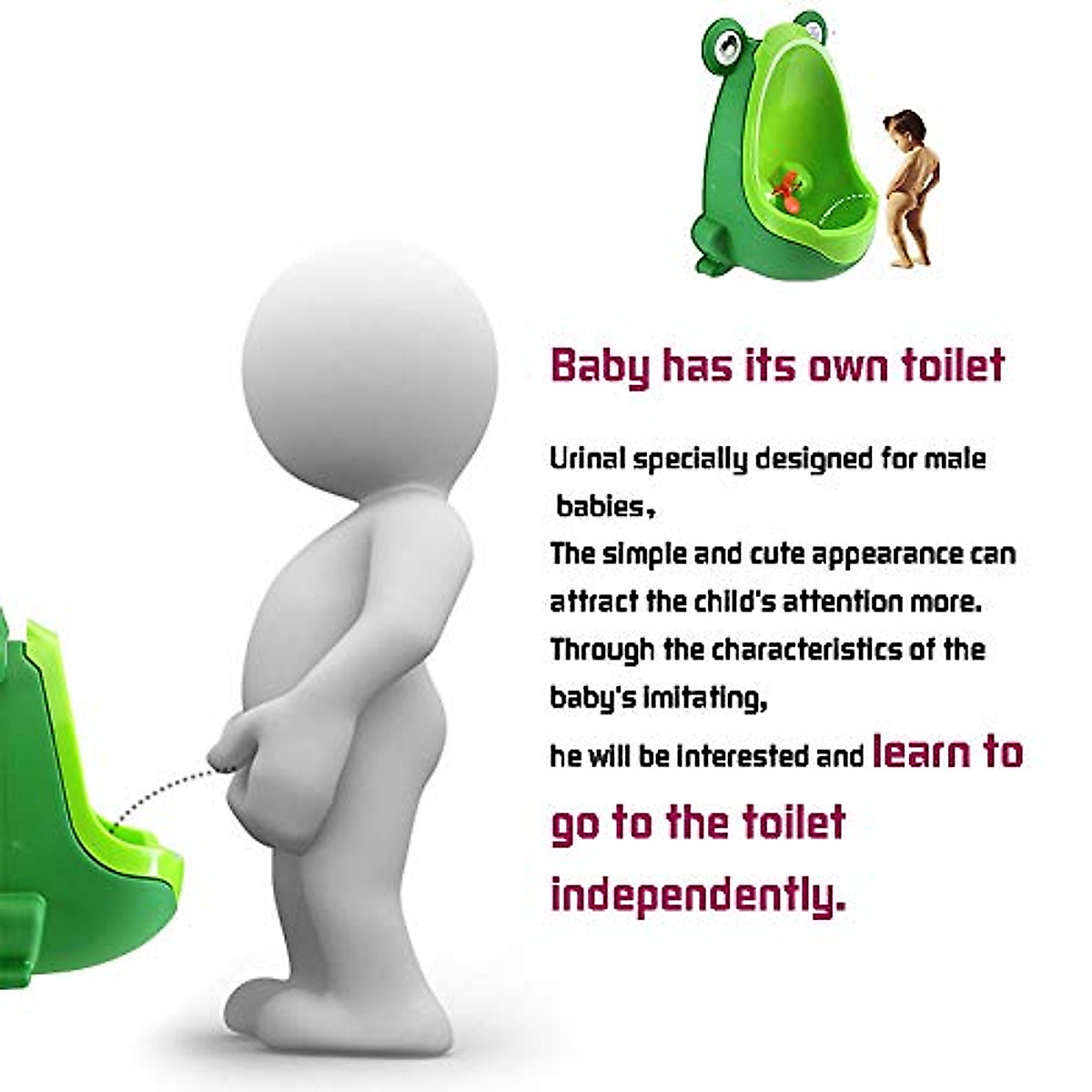 Frog Pee Training,Cute Frog Potty Training Urinal for Boys with Funny Aiming Target,Frog Shape Pee Trainer